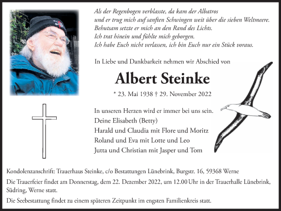Traueranzeigen von Albert Steinke | sich-erinnern.de