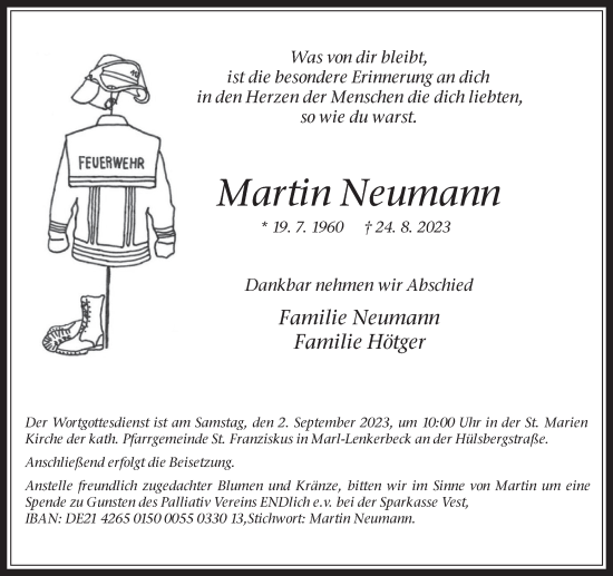 Traueranzeigen von Martin Neumann | sich-erinnern.de