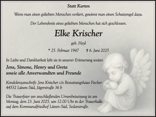 Traueranzeigen von Elke Krischer | sich-erinnern.de