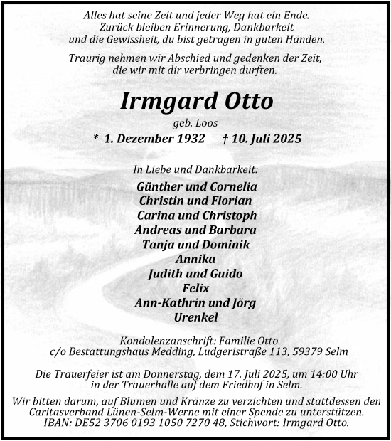 Traueranzeigen von Irmgard Otto | sich-erinnern.de