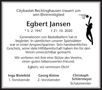 Traueranzeigen von Egbert Jansen | sich-erinnern.de